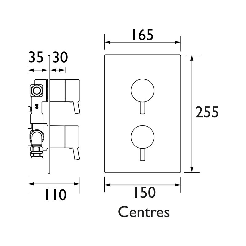 Bristan Prism Concealed Thermostatic Shower Valve with Diverter