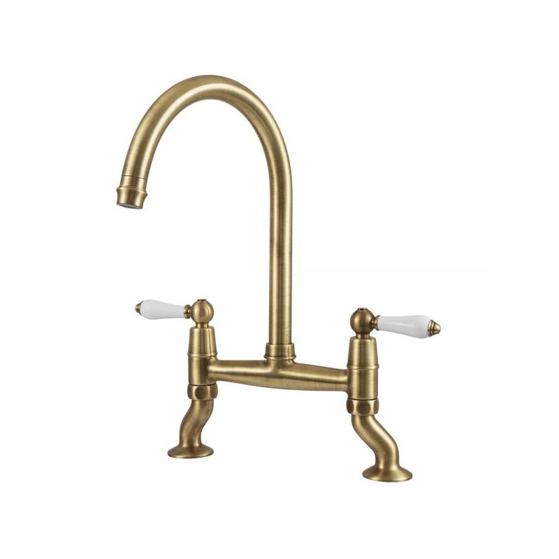 Clearwater Elegance Kitchen Bridge Mixer Tap Brushed Bronze
