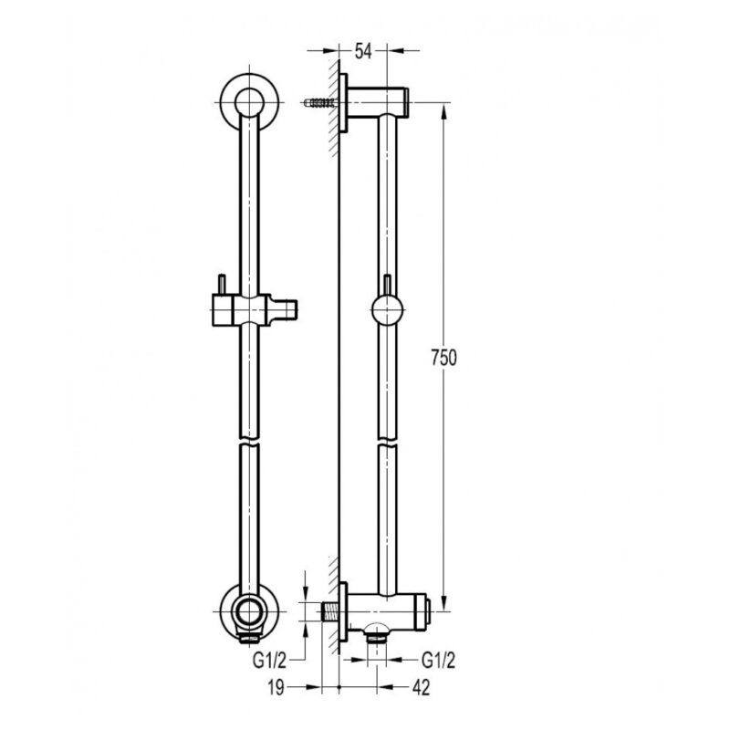 Flova Round GoClick Slide Rail with Flow Control