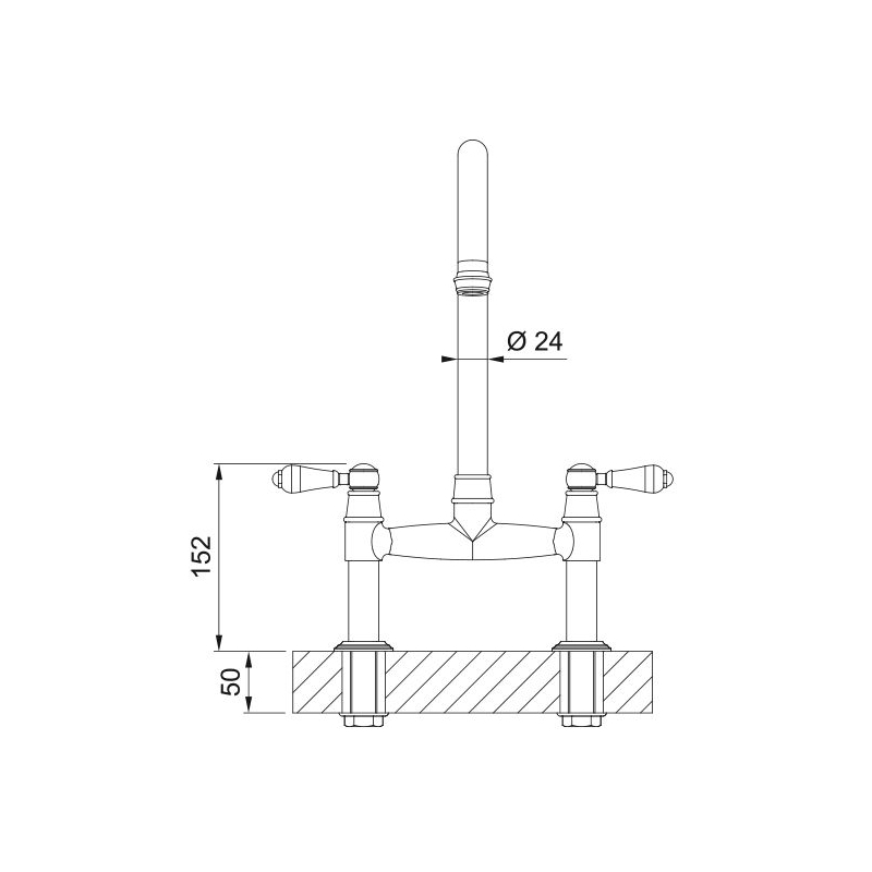 Franke Gloriana Bridge Lever Sink Mixer Tap Polished Nickel