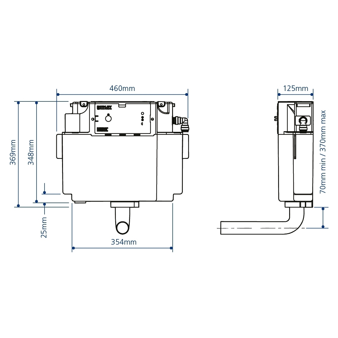 Frontline Concealed Cistern with Side Inlet