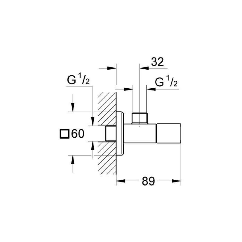 Grohe Eurocube Angle Valve 1/2" 22013 22013000