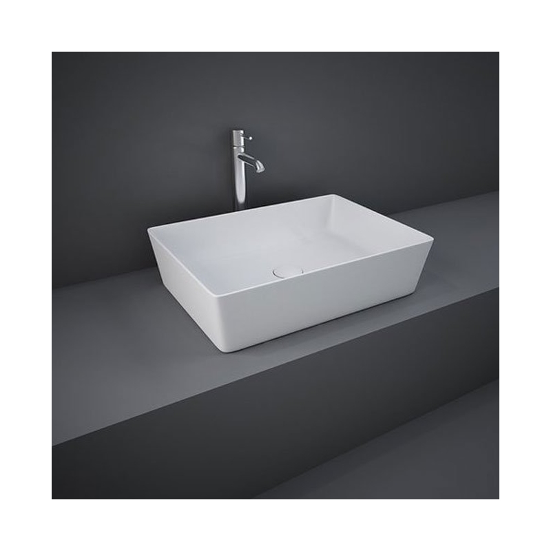 RAK Feeling 50cm Rectangular Counter Wash Basin Matt White