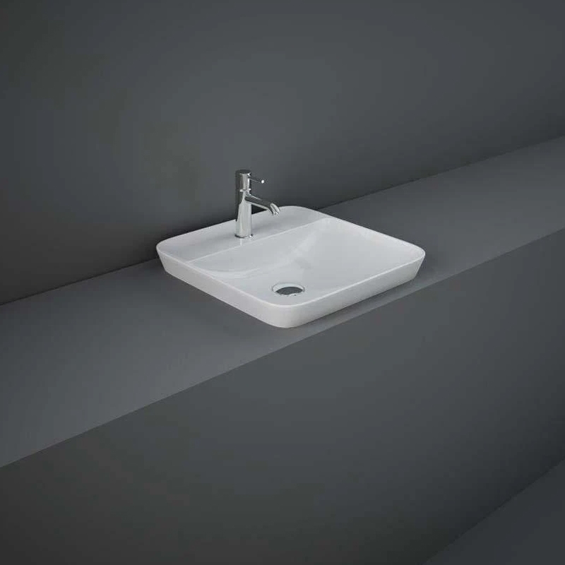 RAK Variant Square Drop-In Wash Basin 42cm 1 Tap Hole