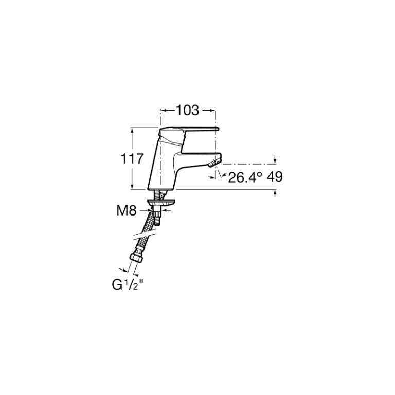 Roca V2 Basin Mixer Smooth Body Chrome