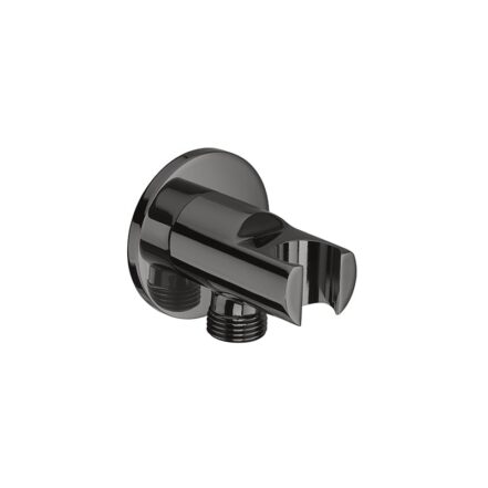 Roca Aqua Round Water Inlet 1/2" with Shower Bracket Titanium Black