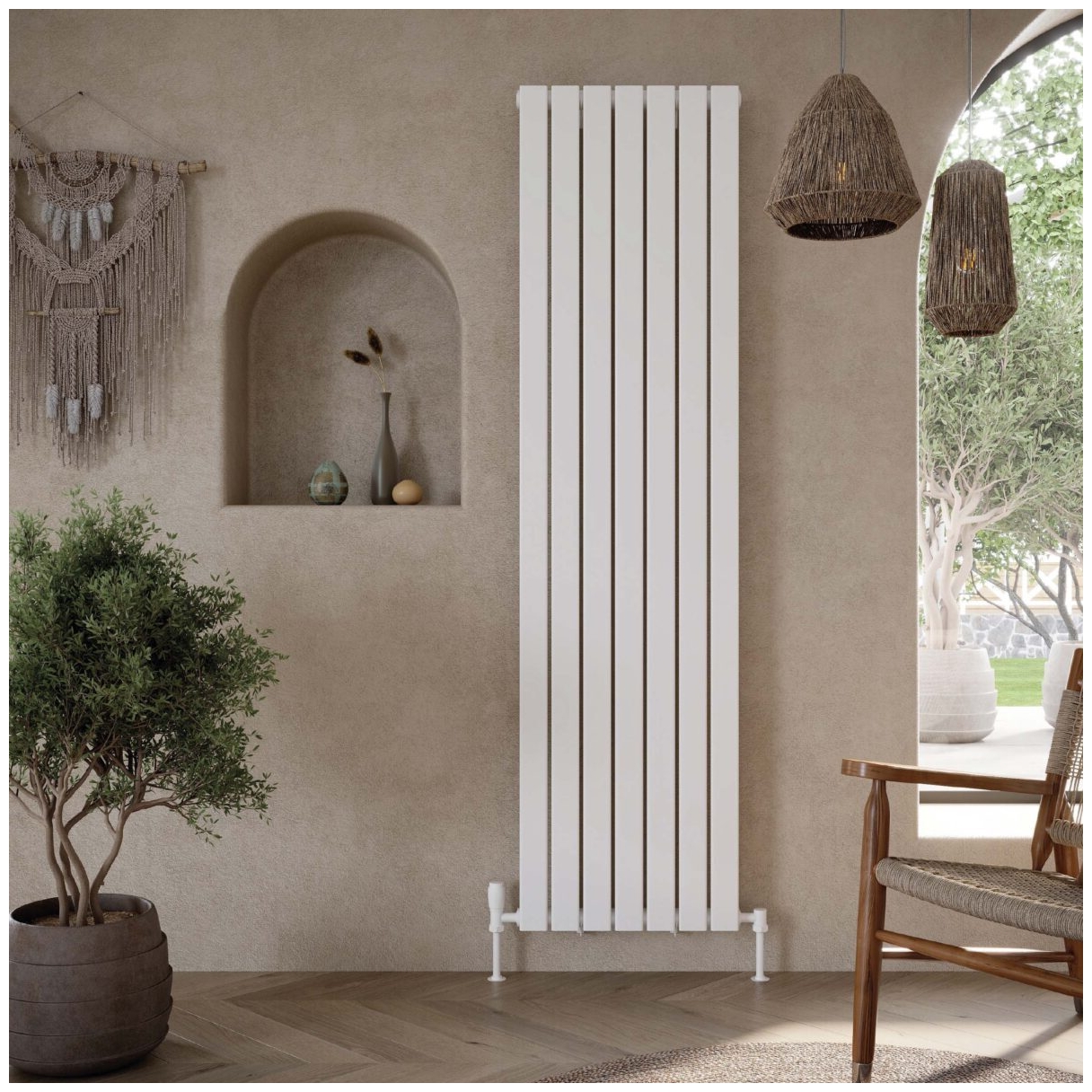 Scudo Bravo Designer Radiator Single 1800 x 408mm White